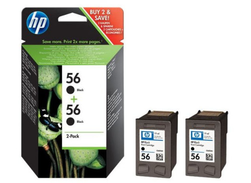 Pack de 2 cartouches d'encre noire 56 pour imprimante HP Officejet 5610